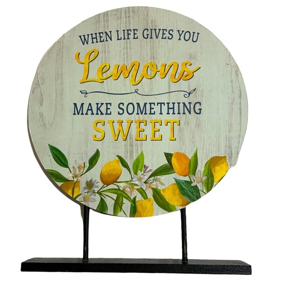 Variety WS | Accents | Pedestal Sign Lemon Decor Round Freestanding ...